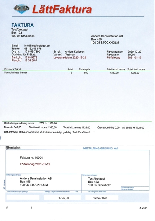 LättFaktura Fakturering